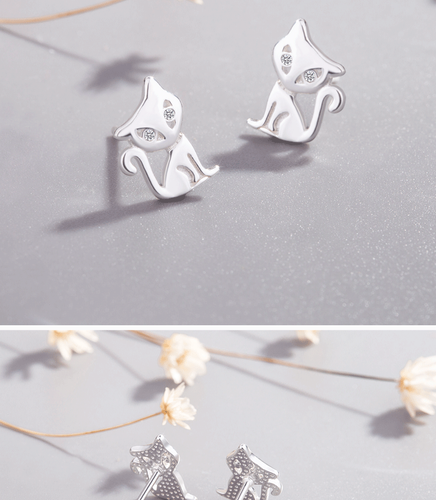 Cat Stud Earrings | eBay