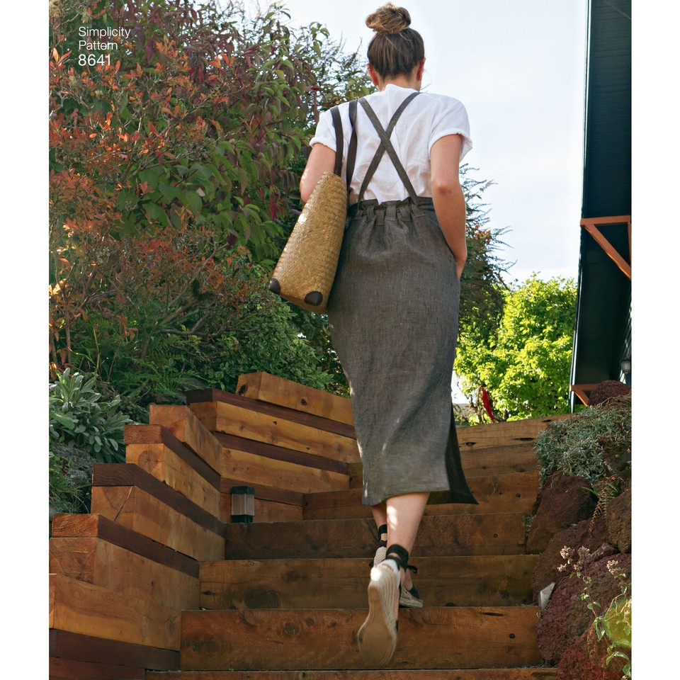 Simplicity 8641 Sz 6-24 Cross Back Dress Overall BOHO Pockets Smock ...