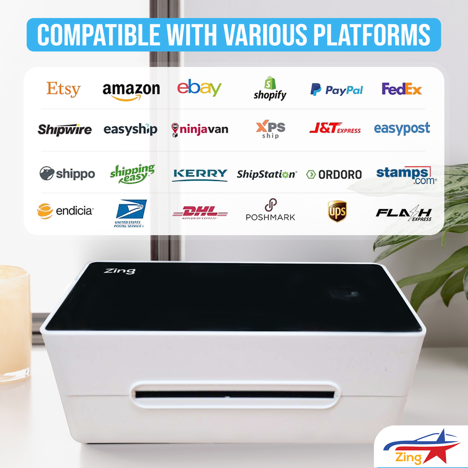 Zing® PRO Series 300DPI Thermal Label Printer Black Auto Print 150mm ...