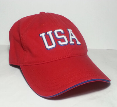 American Eagle Outfitters Baseball Cap USA Red Adjustable Back-strap | eBay