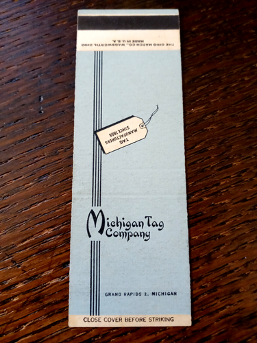 Vintage Matchbook: Michigan Tag Co, Grand Rapids, MI | eBay