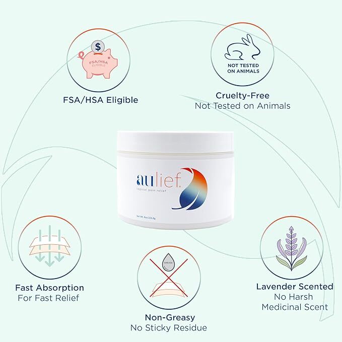 Aulief Pain Relief Cream by China-Gel – Mint Green, 8oz for Muscle ...