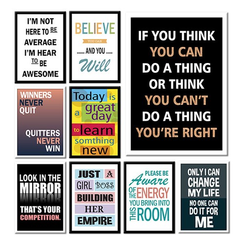 MOTIVATIONAL INSPIRATIONAL PRINTS QUOTE POSTERS,A3 A4 WALL ART DECOR ...