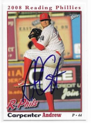 ANDREW CARPENTER Autographed Signed 2008 Reading card #7 Philadelphia ...