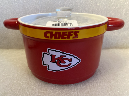 Kansas City Chiefs Official NFL Football Covered Lid Bowl Set Ceramic ...