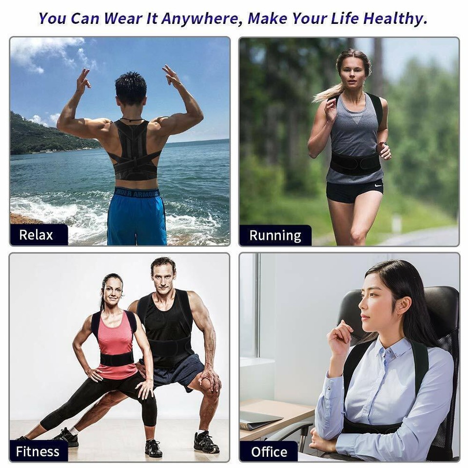 For Women Men Posture Corrector Vest Back Support Brace for Humpback ...