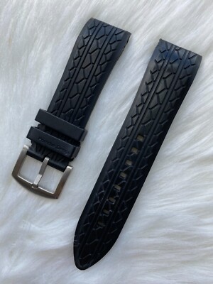 Porsche Design Black Tire Pattern Rubber Watch Band Strap 24MM | eBay