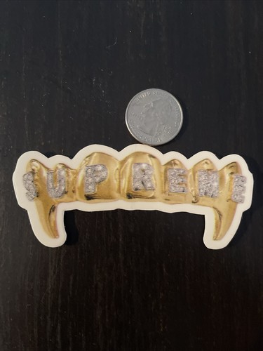 New Supreme New York Gold Diamond Fronts Authentic Sticker Decal SS ...