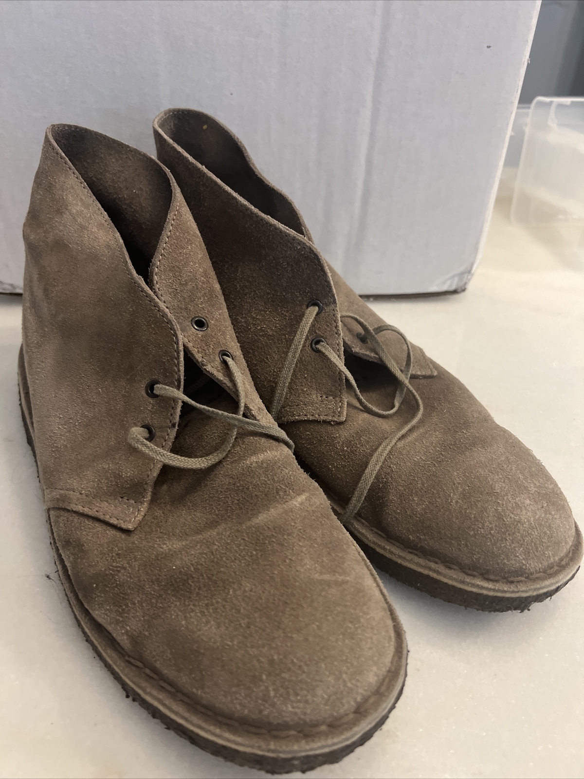 CLARKS ORIGINALS Men's Dessert Boot Stone Beige Suede… - Gem