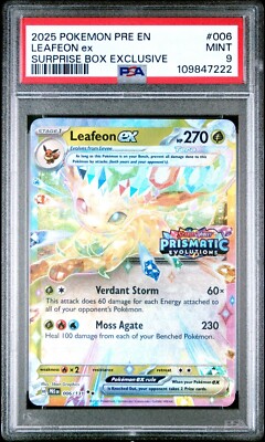 Pokemon Prismatic Evolutions Surprise Box Exclusive 006 Leafeon ex PSA ...