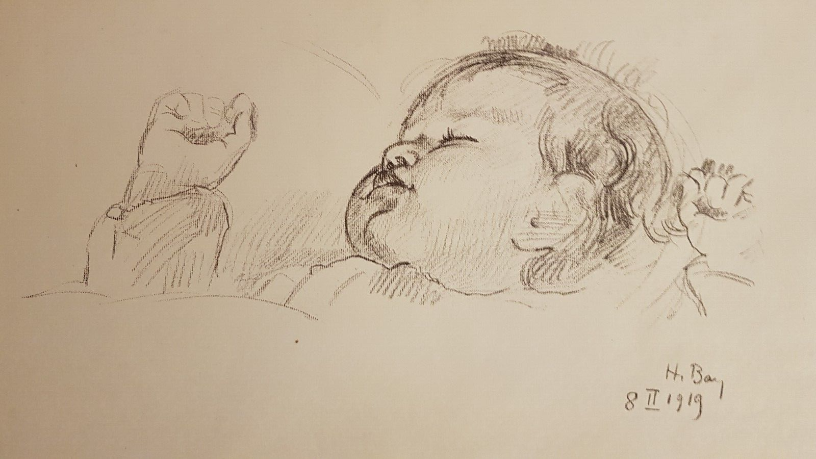 Hanni Bay: Schlafendes Baby - Original-Lithographie | eBay.de