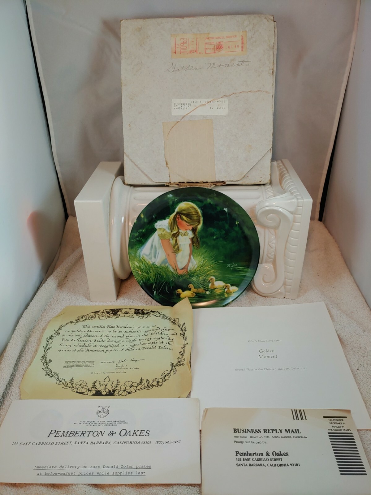 Golden Moments Collector's Plate Donald Zolan Pemberton & Oakes COA ...
