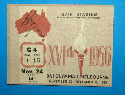 MELBOURNE 1956 OLYMPIC ATHLETICS TICKET 24TH NOVEMBER | eBay Australia