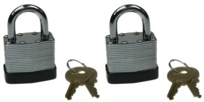 Laminated Steel Padlock 50mm 2" Pack of 2 Keyed Alike | eBay