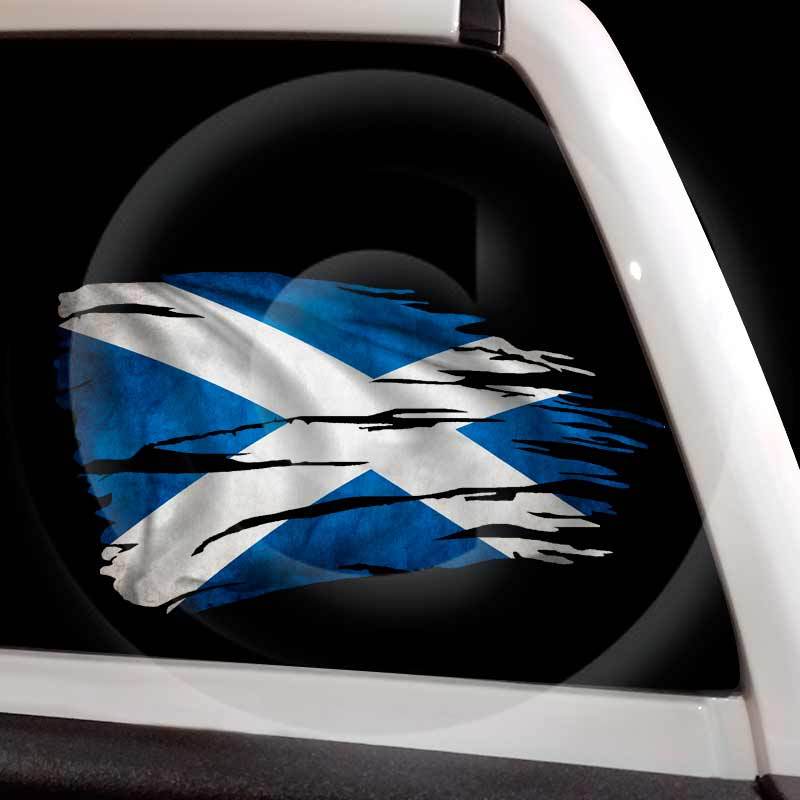 Scotland Tattered Flag Decal - Scottish Saltire Window Flag "2 Decals ...
