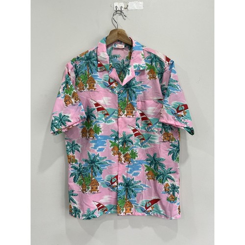 Vintage Islander Hawaiian Shirt pink surf style rider ocean | eBay
