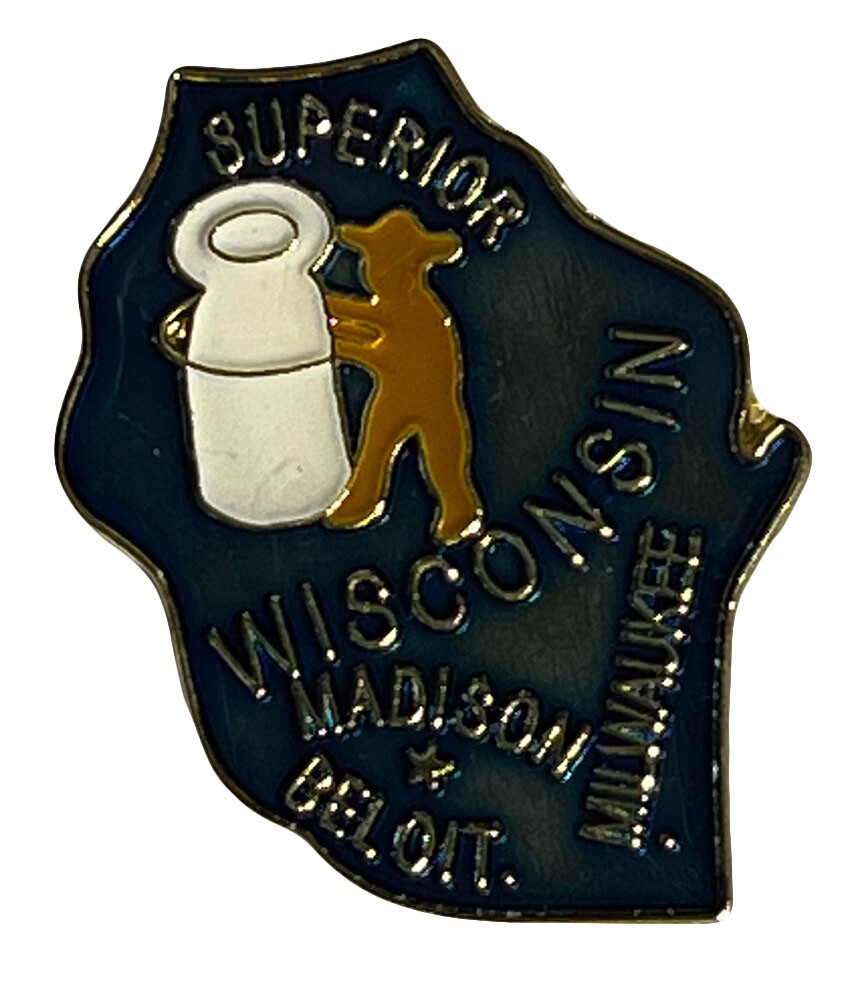 Wholesale Lot of 24 Wisconsin Enamel State Map Hat Cap Lapel Pin (ACE ...