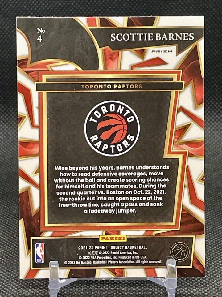 2021-22 Panini Select Turbocharged Red Scottie Barnes Rookie Toronto ...
