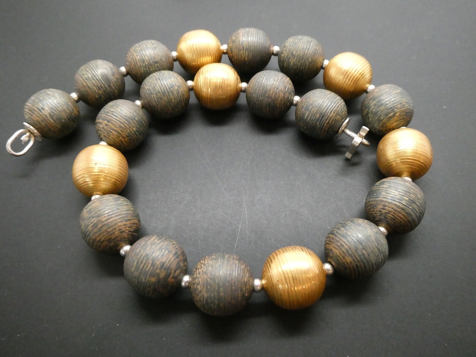 Jan Suchodolski Gold & Sterling 925 Patina 18mm Text… - Gem