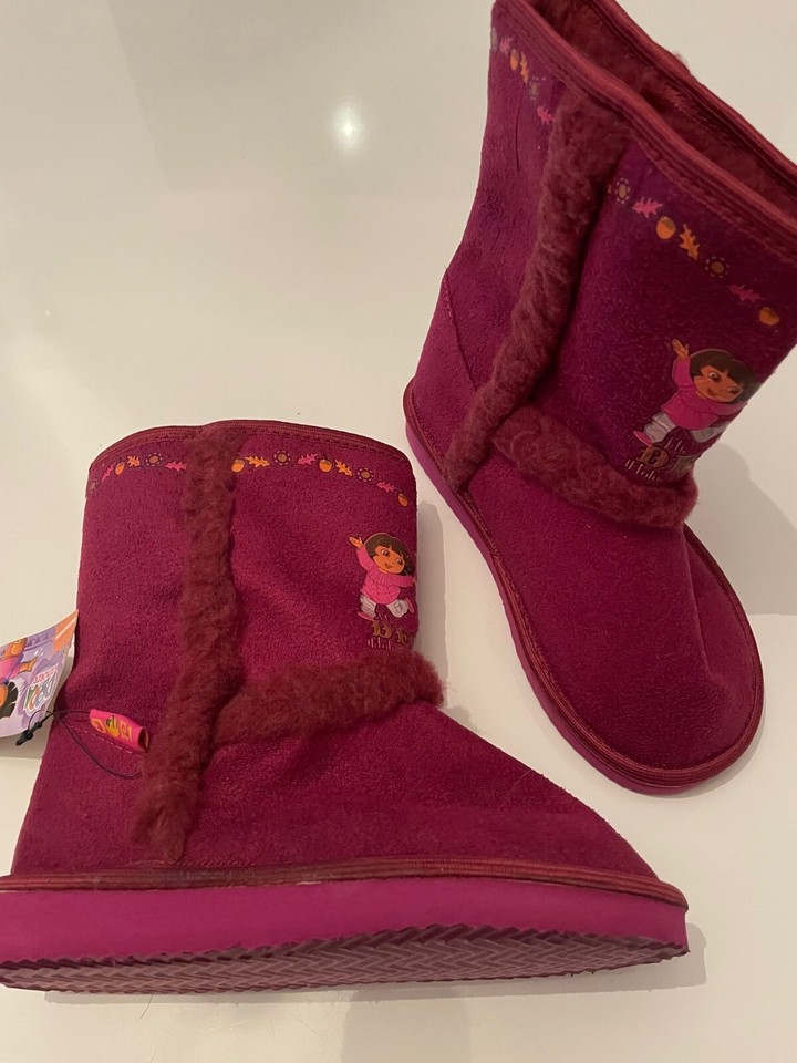 New Girls Dora the Explorer Snug Slipper Boots Size UK 10 / EU 29 | eBay