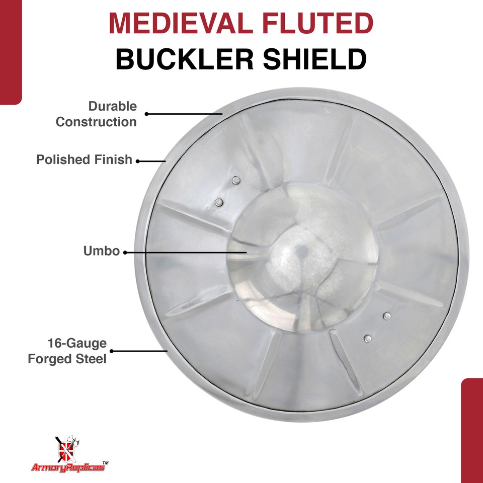 Medieval Renaissance Buckler Polish Shield Battle ready, LARP SCA ...