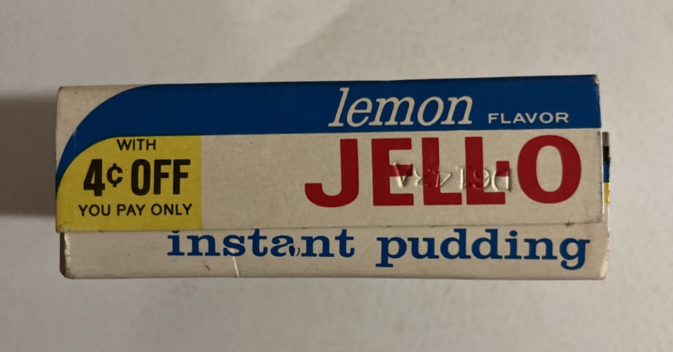 Vintage 1960's Unopened Large Box Jello Box Lemon Pudding Mix General ...