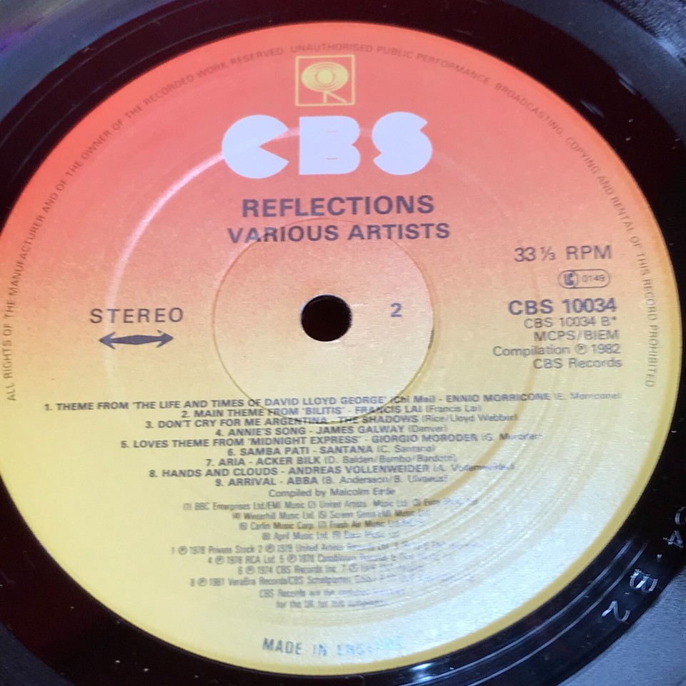 VARIOUS Reflections 1982 UK Vinyl LP Brideshead Revisited Bilitis Theme ...