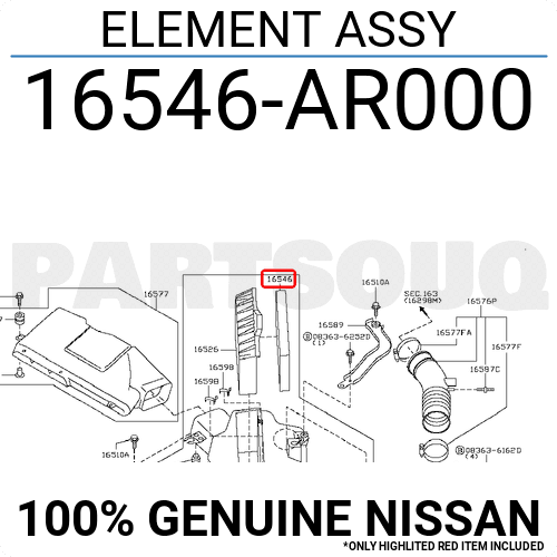 16546AR000 Genuine Nissan ELEMENT ASSY 16546-AR000 | eBay