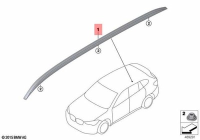 Genuine BMW X1 F48 X1 16d 18d Roof Rails Aluminium Satinated Right ...