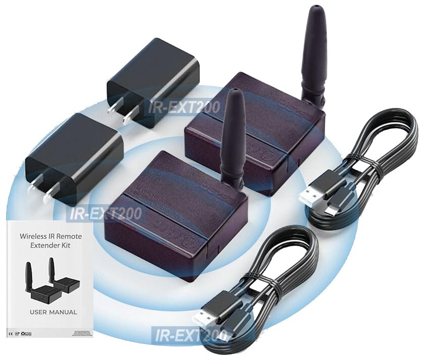 Wireless IR Remote Range Extender Detachable Antennas Max Range 650 FT ...