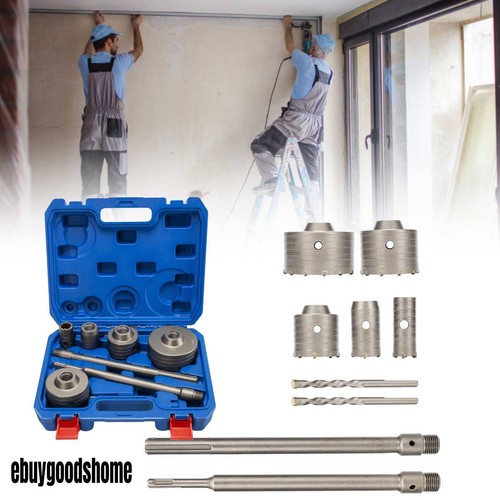 Pro 9Pcs Concrete Hole Saw Drill Bit with Shank Hole Opener Cut Bit Kit ...