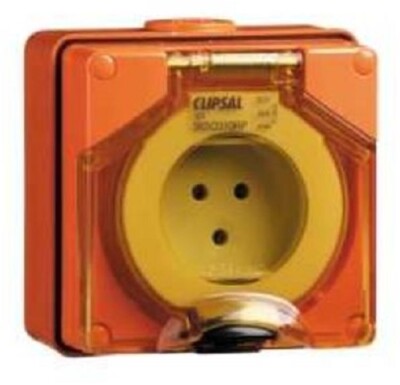 Clipsal 56-SERIES INDUSTRIAL SURFACE SOCKET 250V 10A 3-Pin Round GREY ...