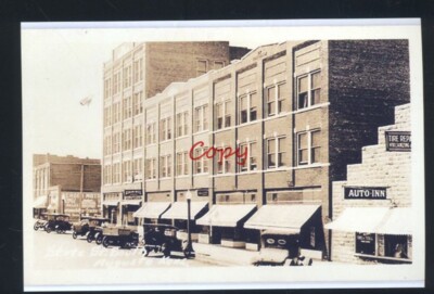 REAL PHOTO AUGUSTA KANSAS DOWNTOWN STREET SCENE OLD CARS POSTCARD COPY ...