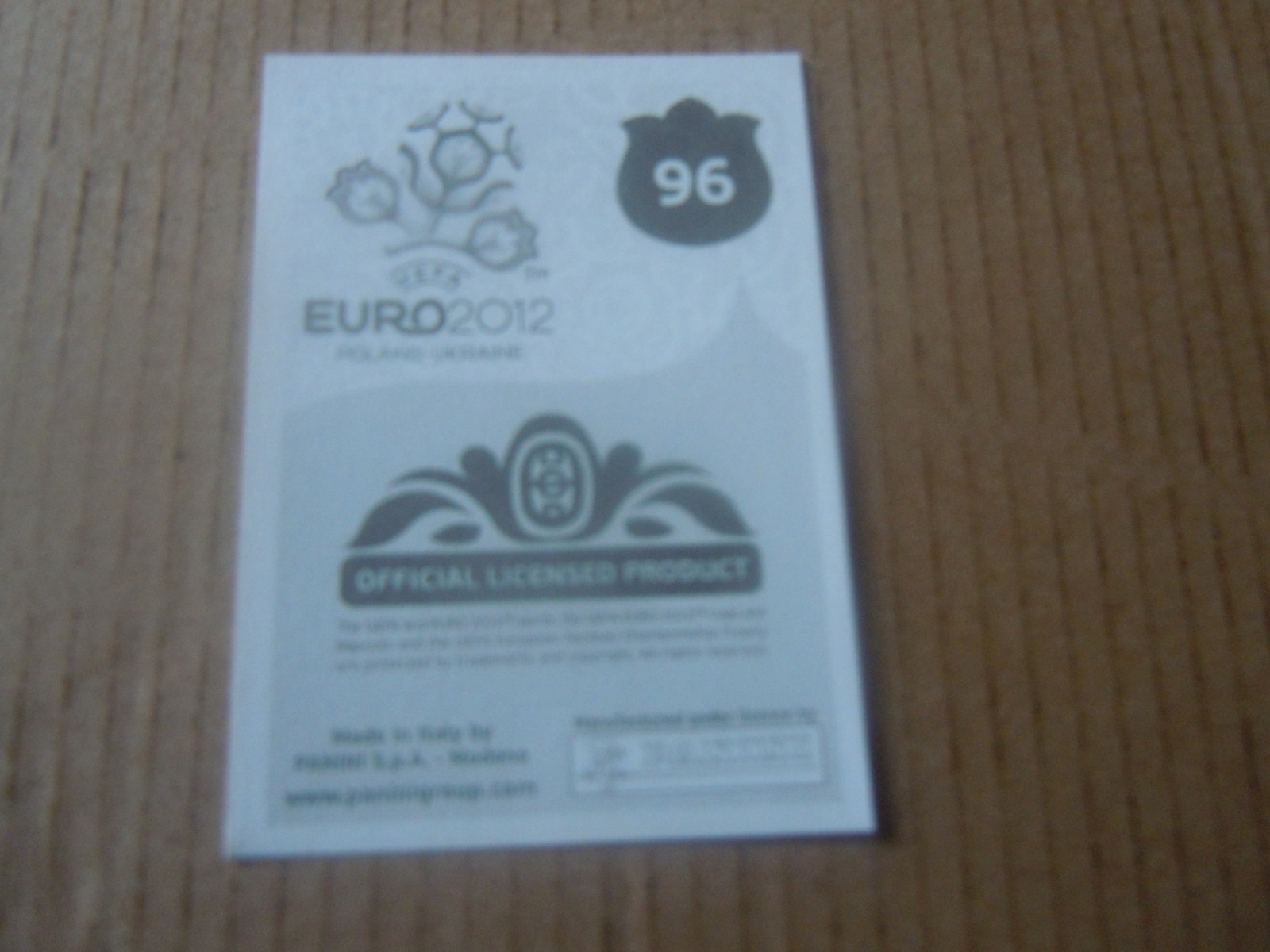 Vignette panini - Euro 2012 - Pologne / Ukraine - Grèce - N°096 - P ...