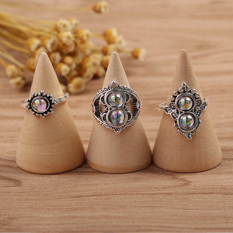 16pcs Silver Boho Stack Plain Above Knuckle Ring Midi Finger Tip Rings ...