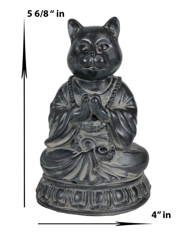 Buddha Cat Statue Meditating Zen Cat Figurine Cat Memorial Or Spiritual ...