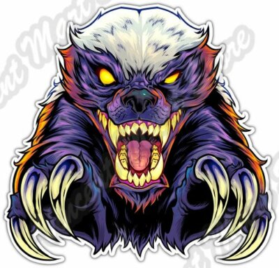 Badger Angry Mascot Animal Cartoon Car Bumper Window Vinyl Sticker ...
