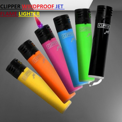 CLIPPER WINDPROOF JET FLAME NEON LIGHTER Refillable Adjustable Assorted ...