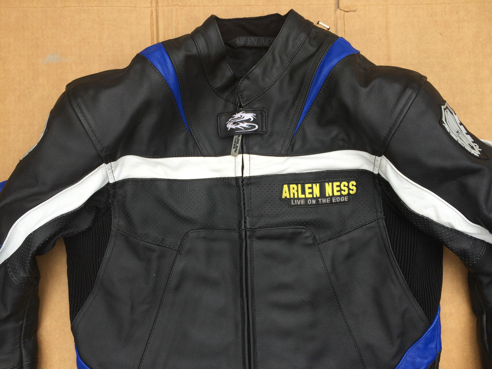 ARLEN NESS Mens Leather Motorcycle Motorbike Jacket Size UK 38" Chest ...