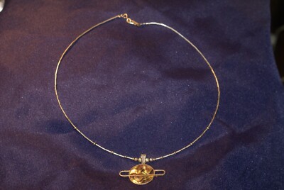 SATURN STERLING PENDANT w/ABALONE INLAY/17" STERLING TUBE/BEAD CHAIN ...