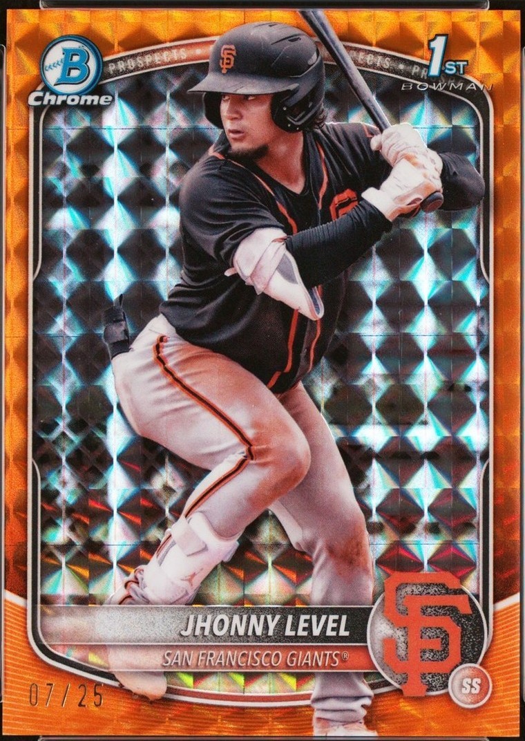2025 Bowman - Chrome Prospects Jhonny Level #BCP-147 Orange Geometric ...