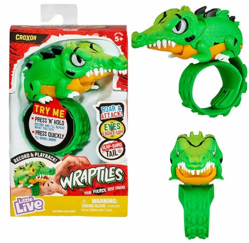 Buy Little Live Pets Wraptiles Croxor Light Up Eyes 25 Sounds Slap Band ...