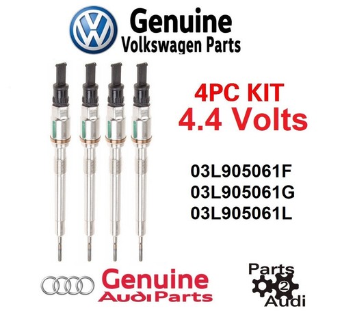 VW AUDI Diesel Glow Plugs w Pressure Sensor Jetta Touareg Golf Passat ...