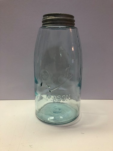 RARE 1906-1909 Root 1/2 Gallon Mason Light Blue Canning Jar with Zinc ...