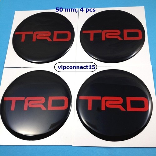 4 pcs reflect resin wheel center caps stickers for TRD 50 mm logo decor ...