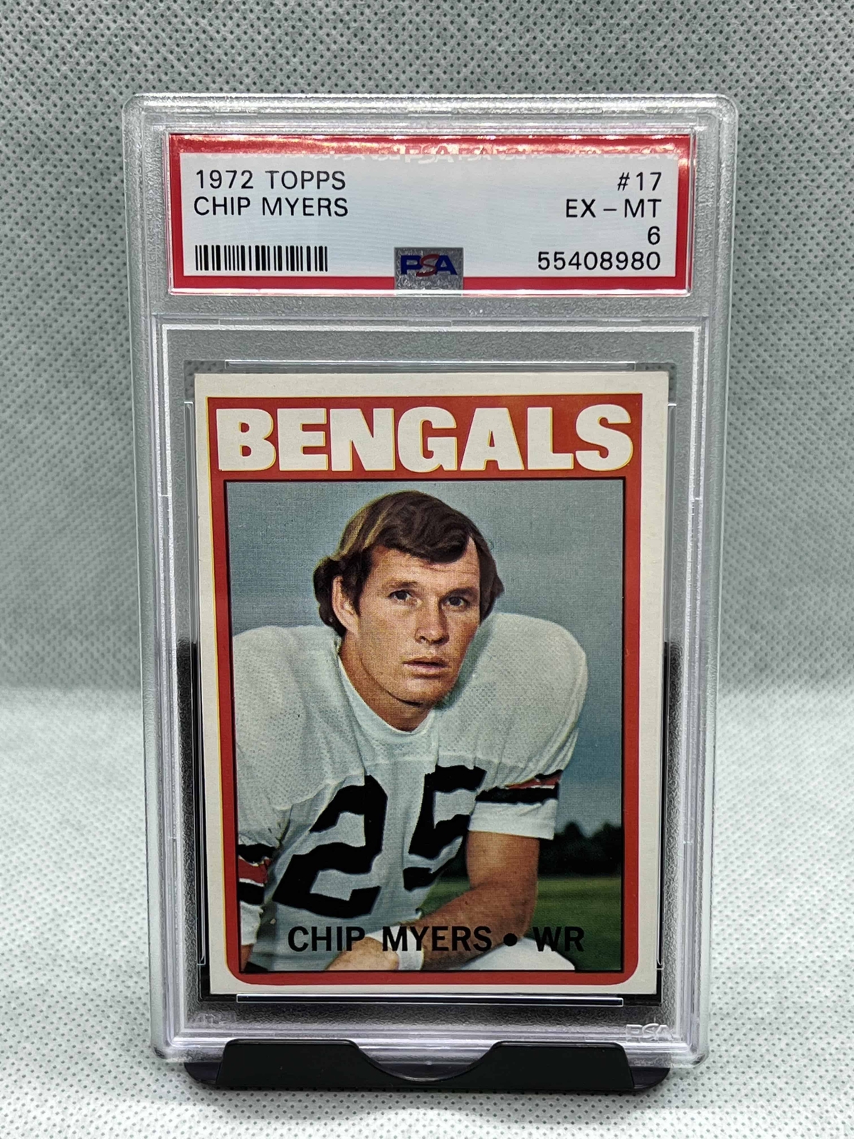 1972 Topps Football Chip Myers Card #17 PSA 6 EX-MT Cincinnati Bengals ...