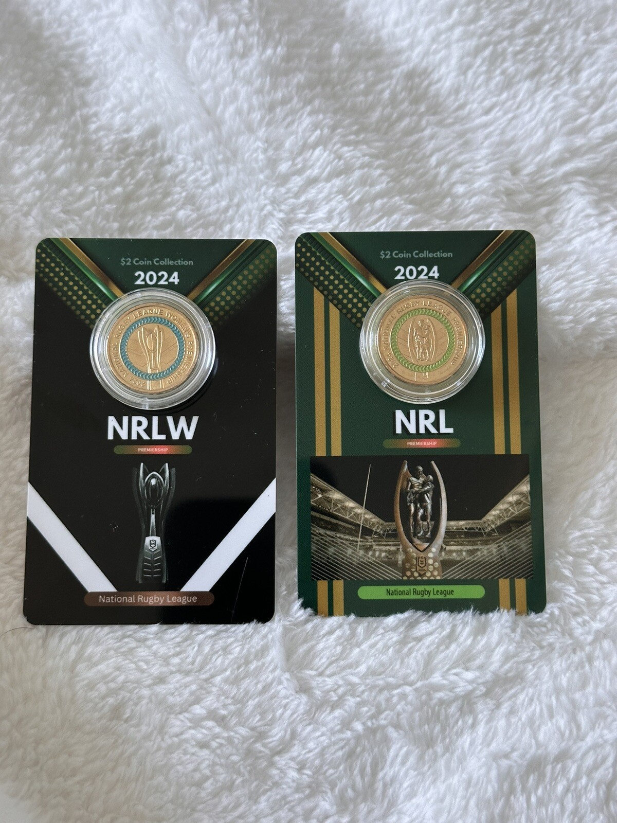 2024 NRL and NRLW $2 coloured Two coins - In Keepsake Collectable ...