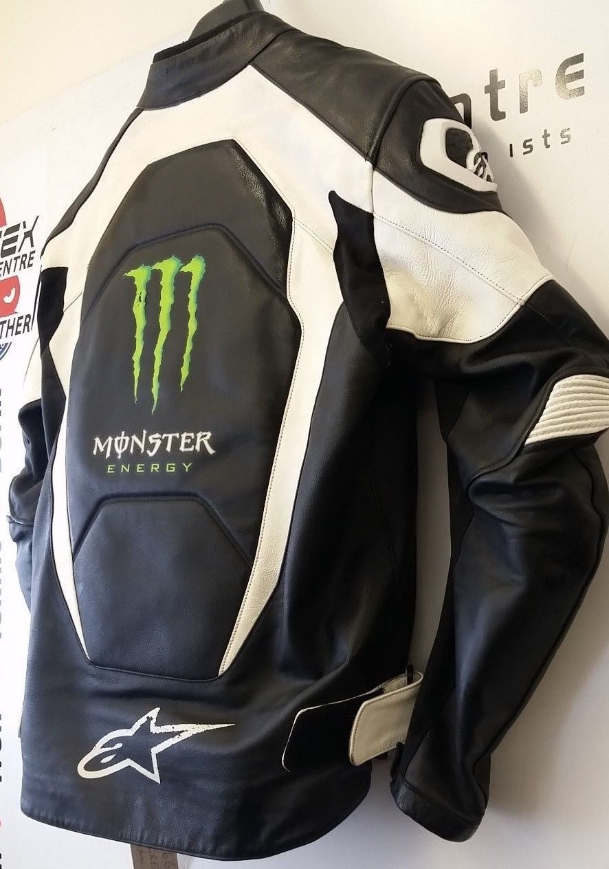 Alpinestars Monster Scream Leather Motorbike Motorcycle Jacket Racing ...