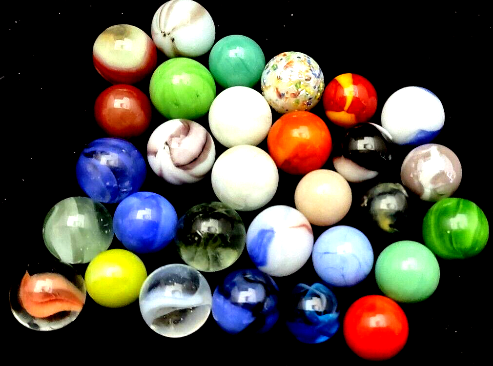 Vintage Marbles Lot Of 30 Mega Marbles jabo Marble King Vacor .516 ...