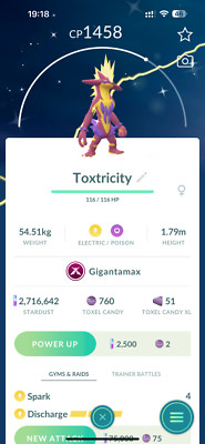 Shiny Toxtricity Amped Form Gigamax - Trade 20k stardust - Read ...